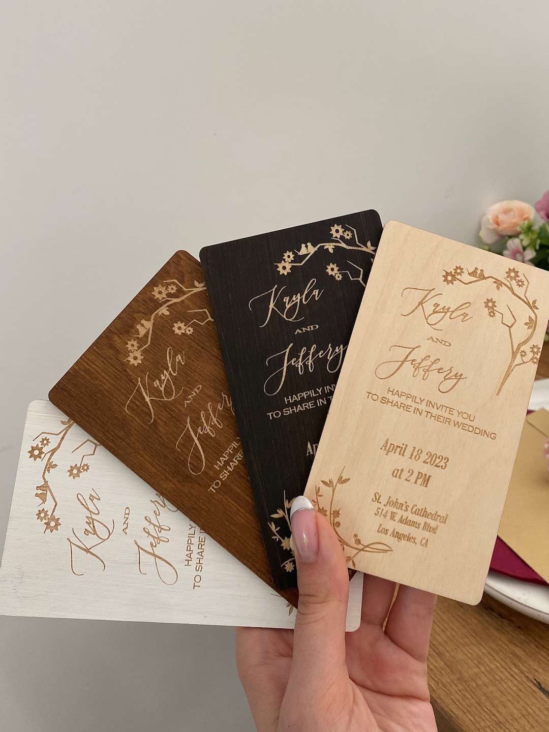 Wooden Invitation, Wedding Invitations Set, Rustic Wooden Wedding ...