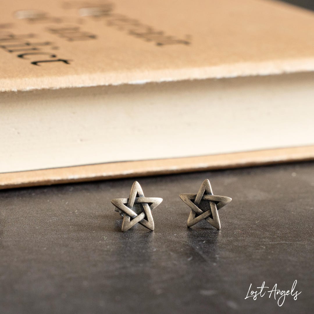 Unisex Stunningly Detailed Pentagram Stud Earrings - Etsy