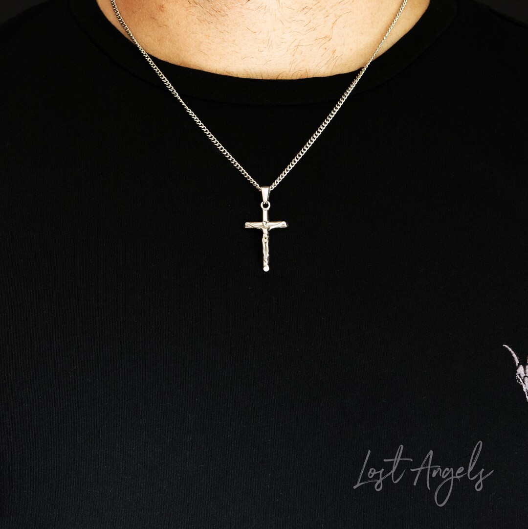 Men's Unisex Cross Crucifix Christian Necklace Jesus - Etsy