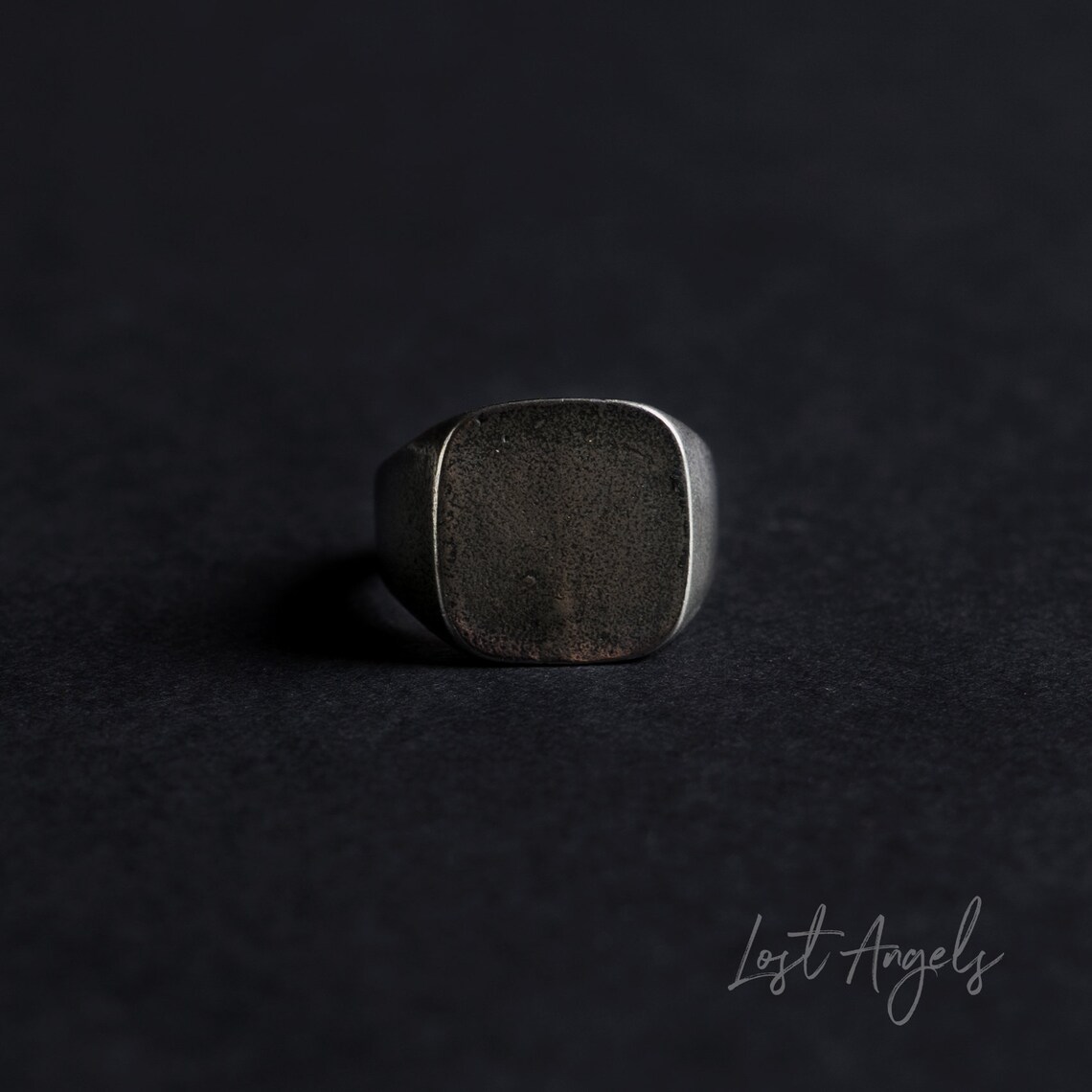 Mens Vintage Brushed Stainless Steel Heavy Signet Ring - Etsy