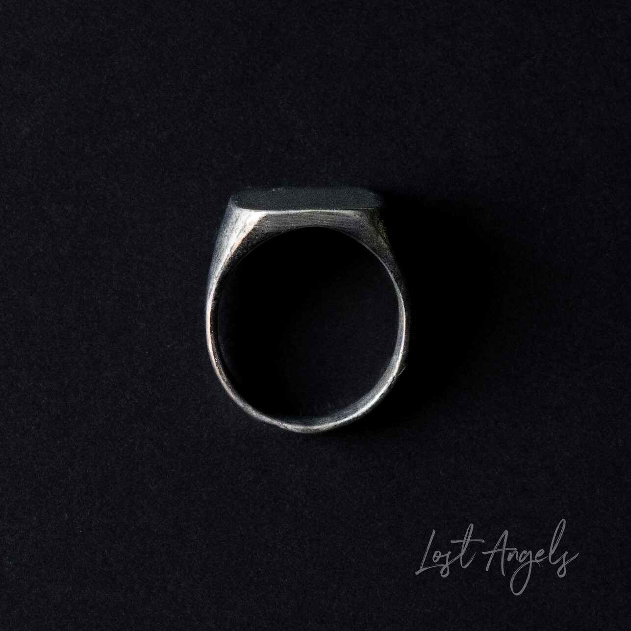 Mens Vintage Brushed Stainless Steel Heavy Signet Ring - Etsy