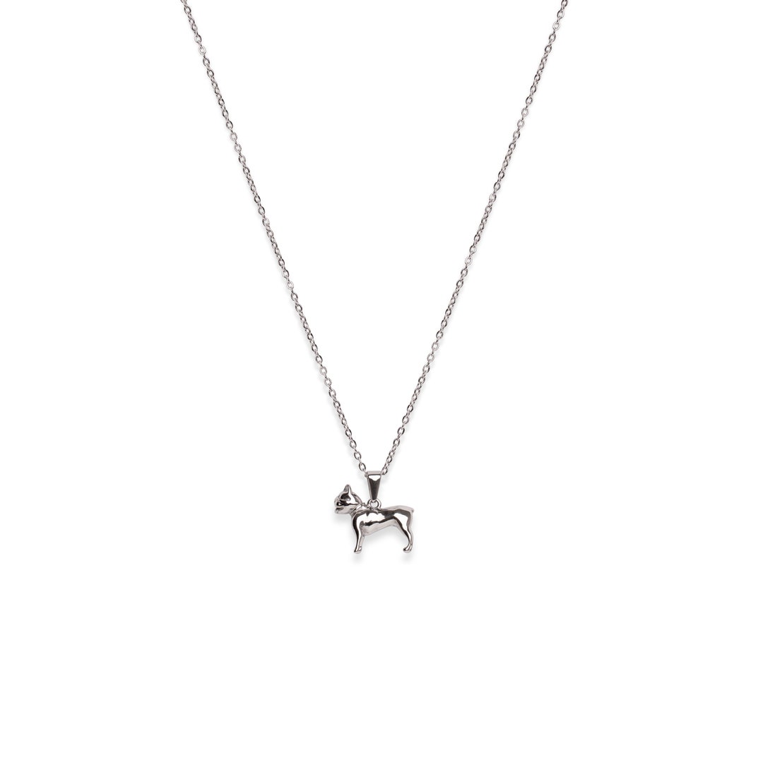 Silver Frenchie Dog Charm Necklace Pendant Charm and Chain - Etsy