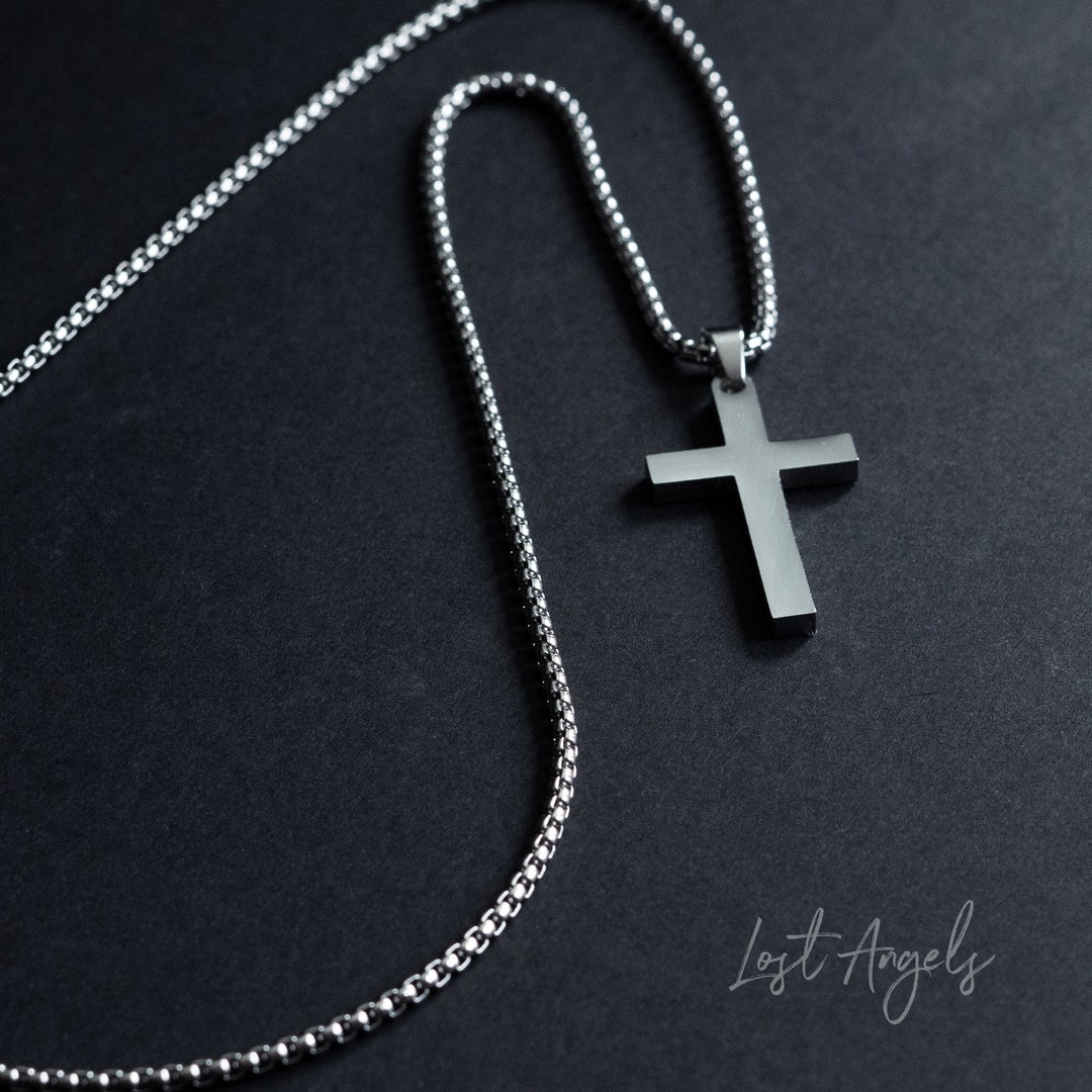 Collier chrétien croix crucifix en argent minimaliste unisexe - Etsy France