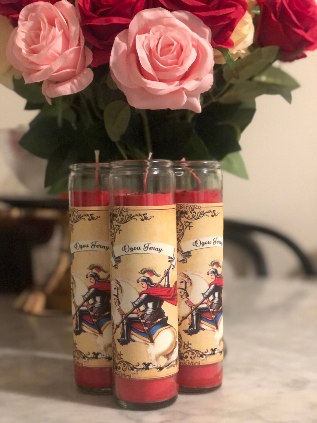 Ogou Feray Candle: Blessed Haitian Voodoo Lwa Spells & Prayers - Etsy
