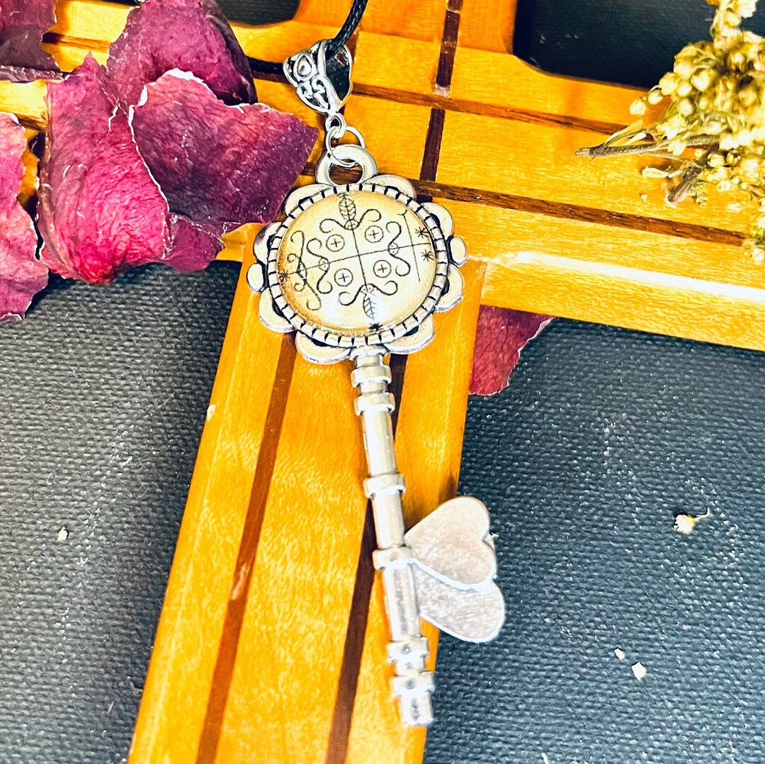 Papa Legba, Protection, Key Pendant Veve Necklace - Etsy