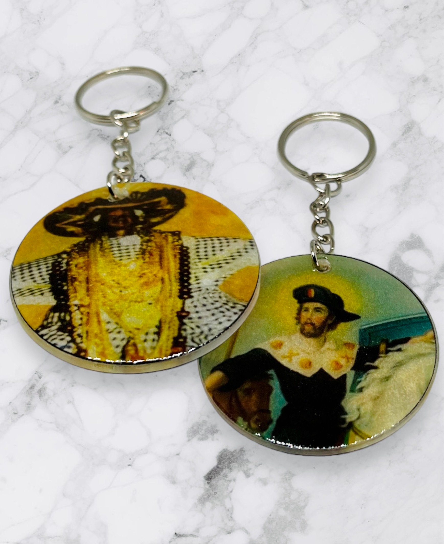 Saint Anne Charitable and Saint Jacques Majeur,keychain, Double Sided ...