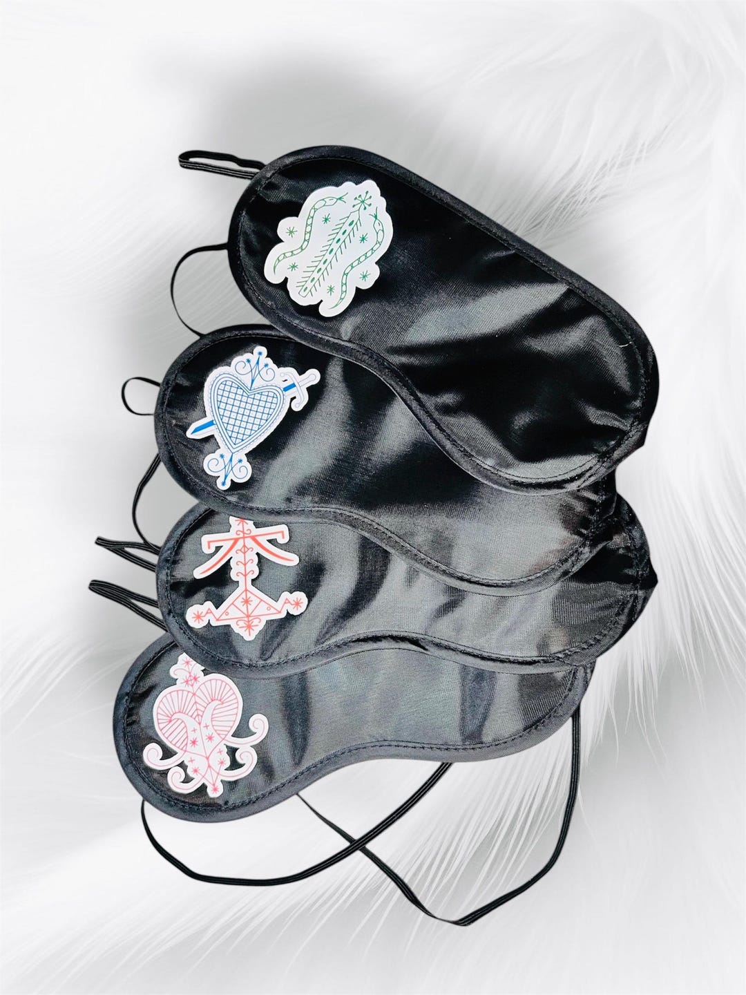 Veve Sleep Mask – Haitian Vodou - Voodoo Eye Mask With Handcrafted Veve ...