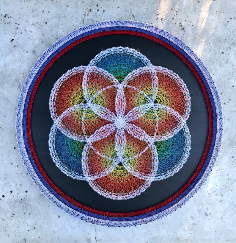 SEED OF LIFE Sacred Geometry String Art Flower of Life - Etsy