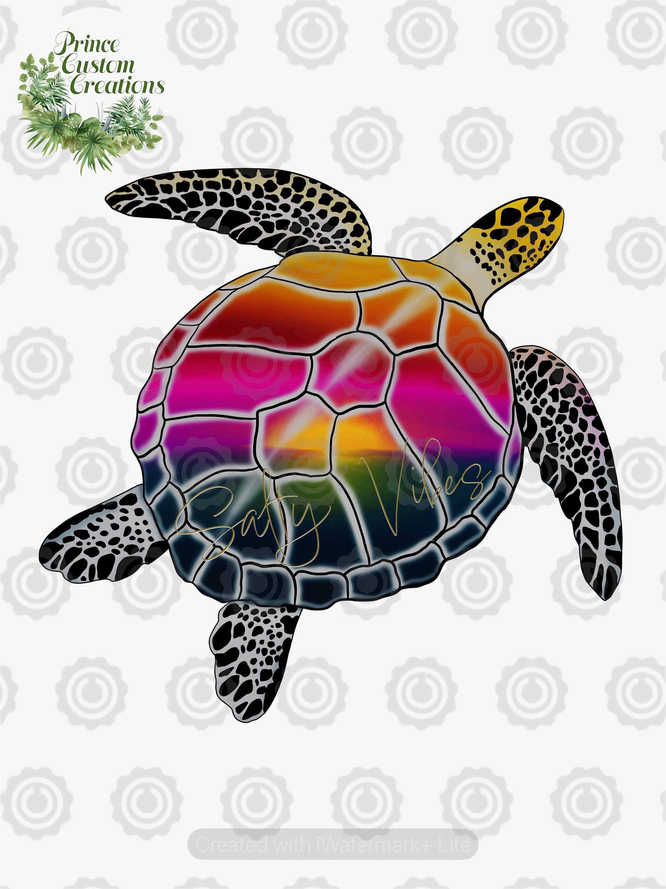 Salty Vibes Sea Turtle Png for Beach Vibes Printing Png for Sublimation ...