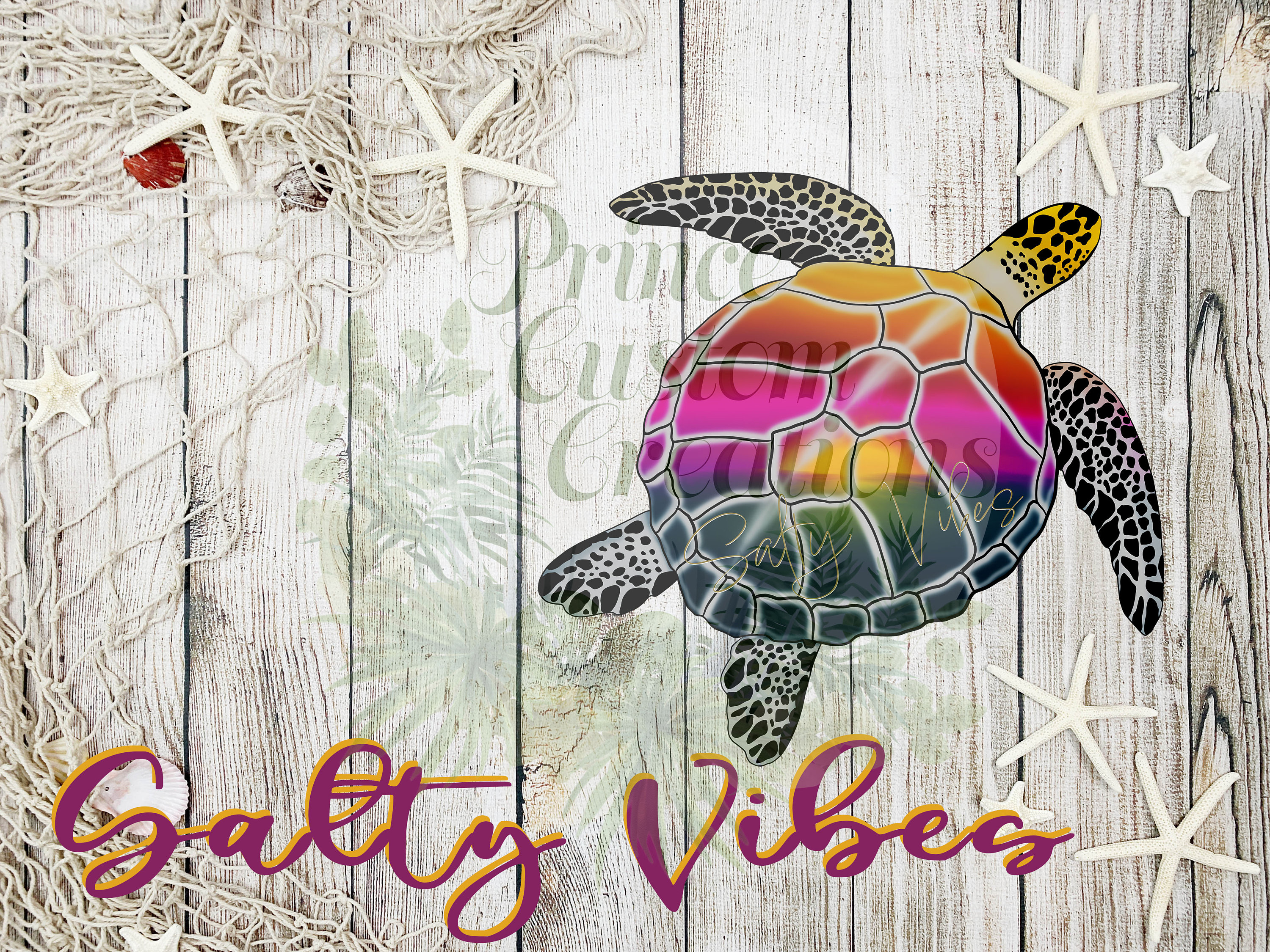 Salty Vibes Sea Turtle Png for Beach Vibes Printing Png for Sublimation and Dtf Instant Digital ...