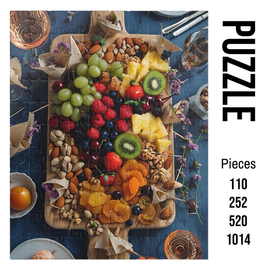 Fruit and Nut Jigsaw Puzzle: Family Game Night, Foodie Gift - Etsy