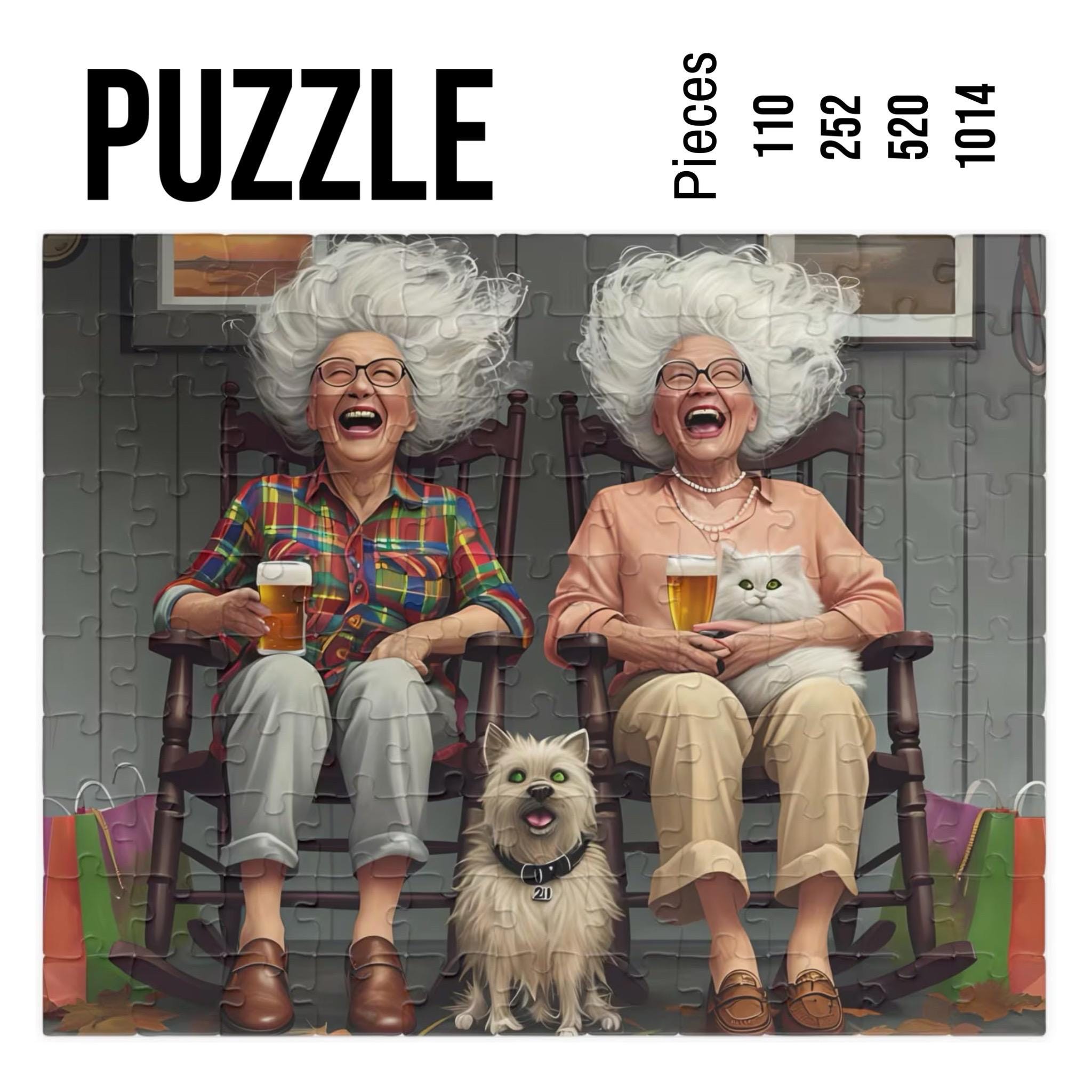 Funny Senior Ladies Puzzle, Gift for Grandma, Fun Activity for Seniors ...