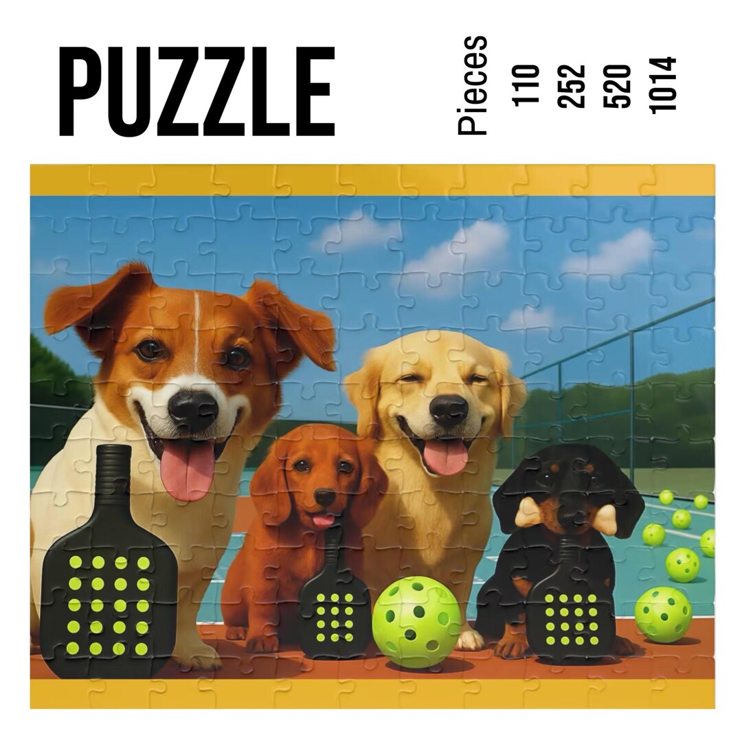 Pickle Pups Puzzle: Vibrant Dog Art, Family Game Night - Etsy