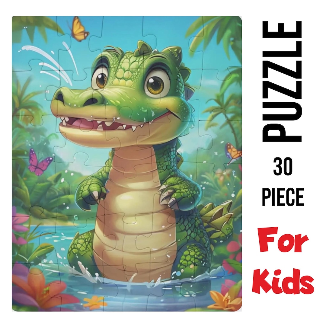 Alligator Swamp Jigsaw Puzzle: 30-piece Kids' Educational Game - Etsy