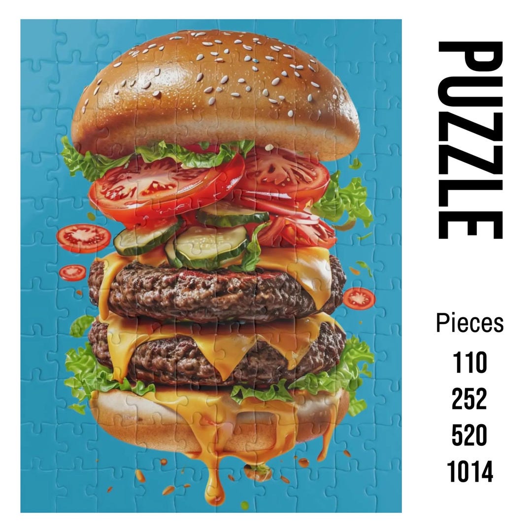 Cheeseburger Puzzle: Delicious Family Game Night, Cookout Activity for ...