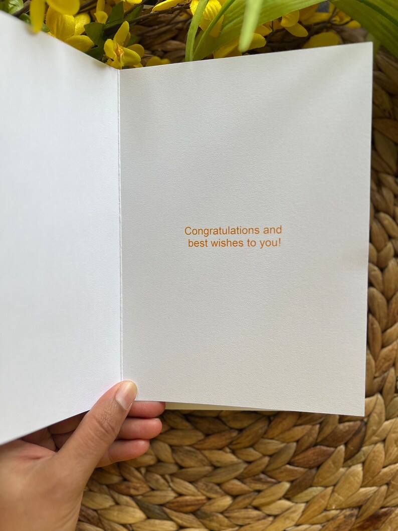 Congratulations Card, Best Wishes Card, Congrats Card, Floral Greeting ...