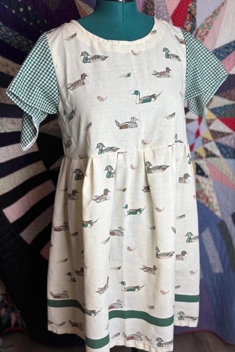 Upcycled Vintage Mallard Duck Sheet Napkin Dress - Etsy