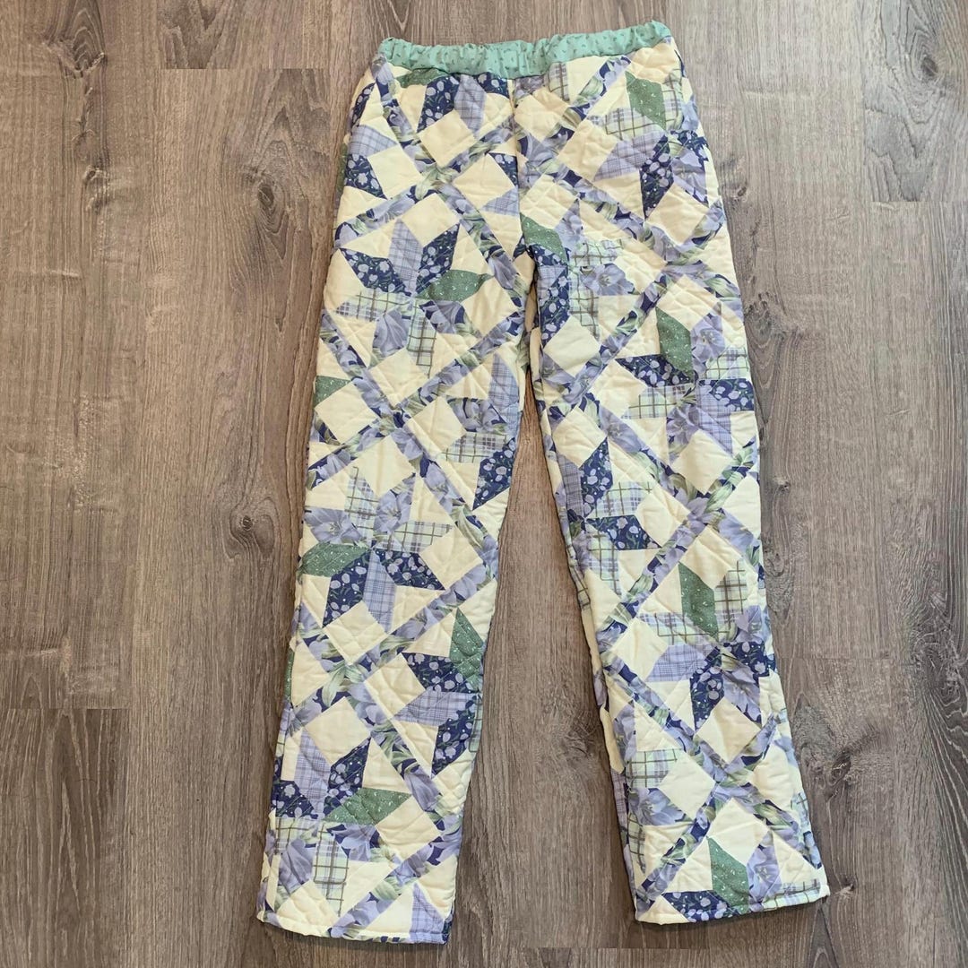 Upcycled Quilt Pants Patchwork Floral - Etsy