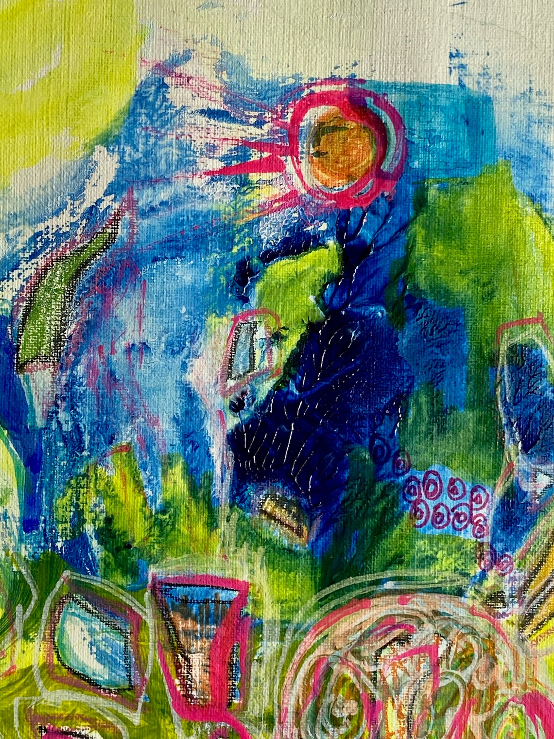 Sugar High---mixed Media Original Abstract Art Painting on Paper 11x14 ...