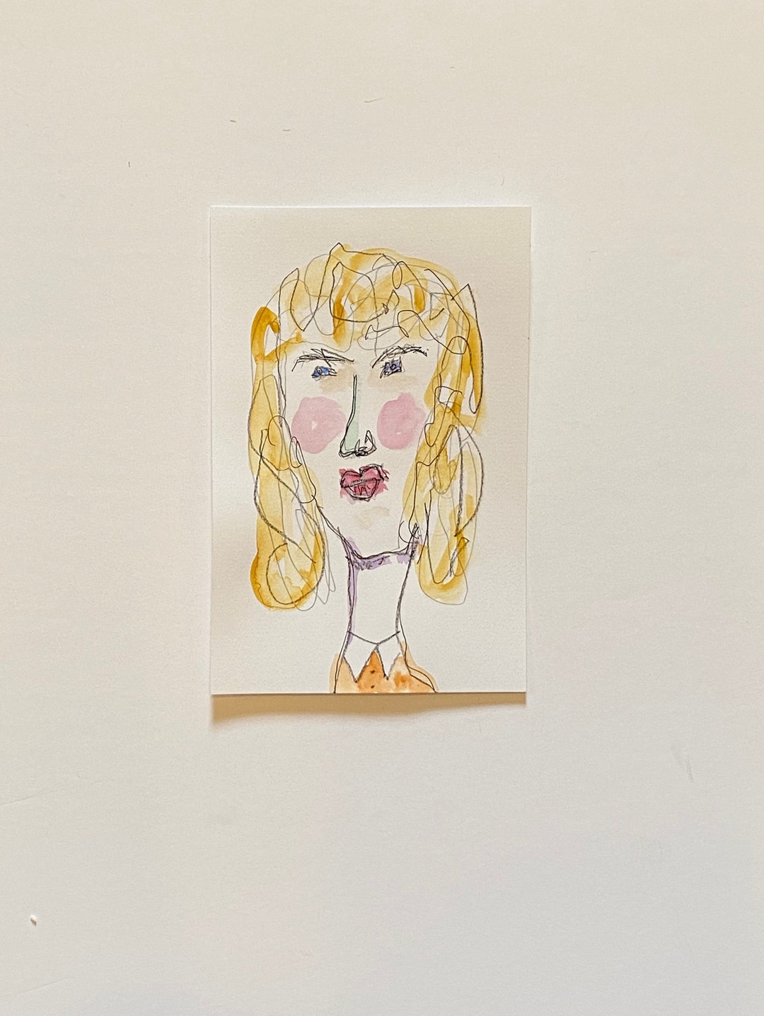 Wanda | Original Figurative Painting on Paper 8.5" X 5.5" - Etsy