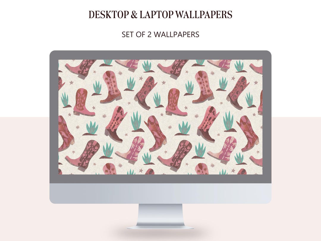 Cowboy Boots Western Digital Desktop & Laptop Wallpaper | Pink Cowgirl ...