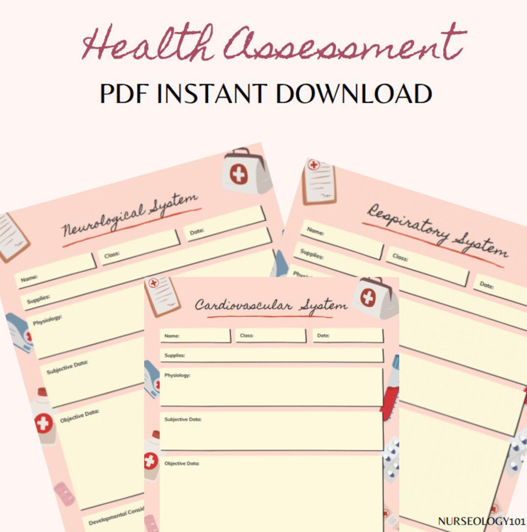 Nursing School Health Assessment Template - Etsy