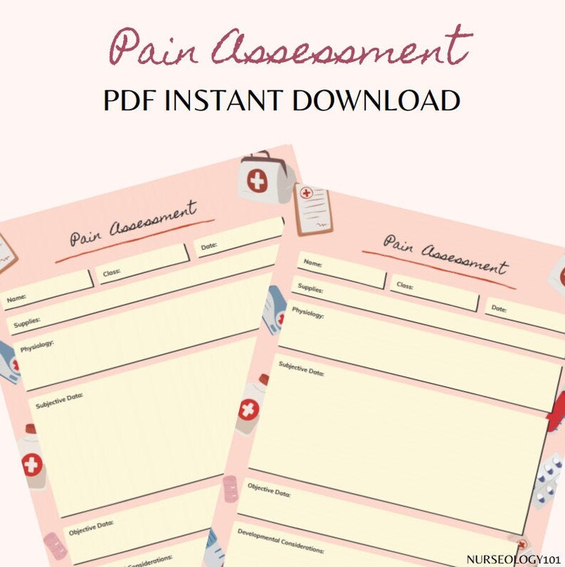 Nursing School Pain Assessment Template - Etsy