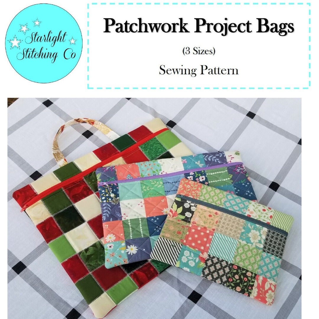 Patchwork Project Bags Sewing Pattern - 3 Sizes - Etsy