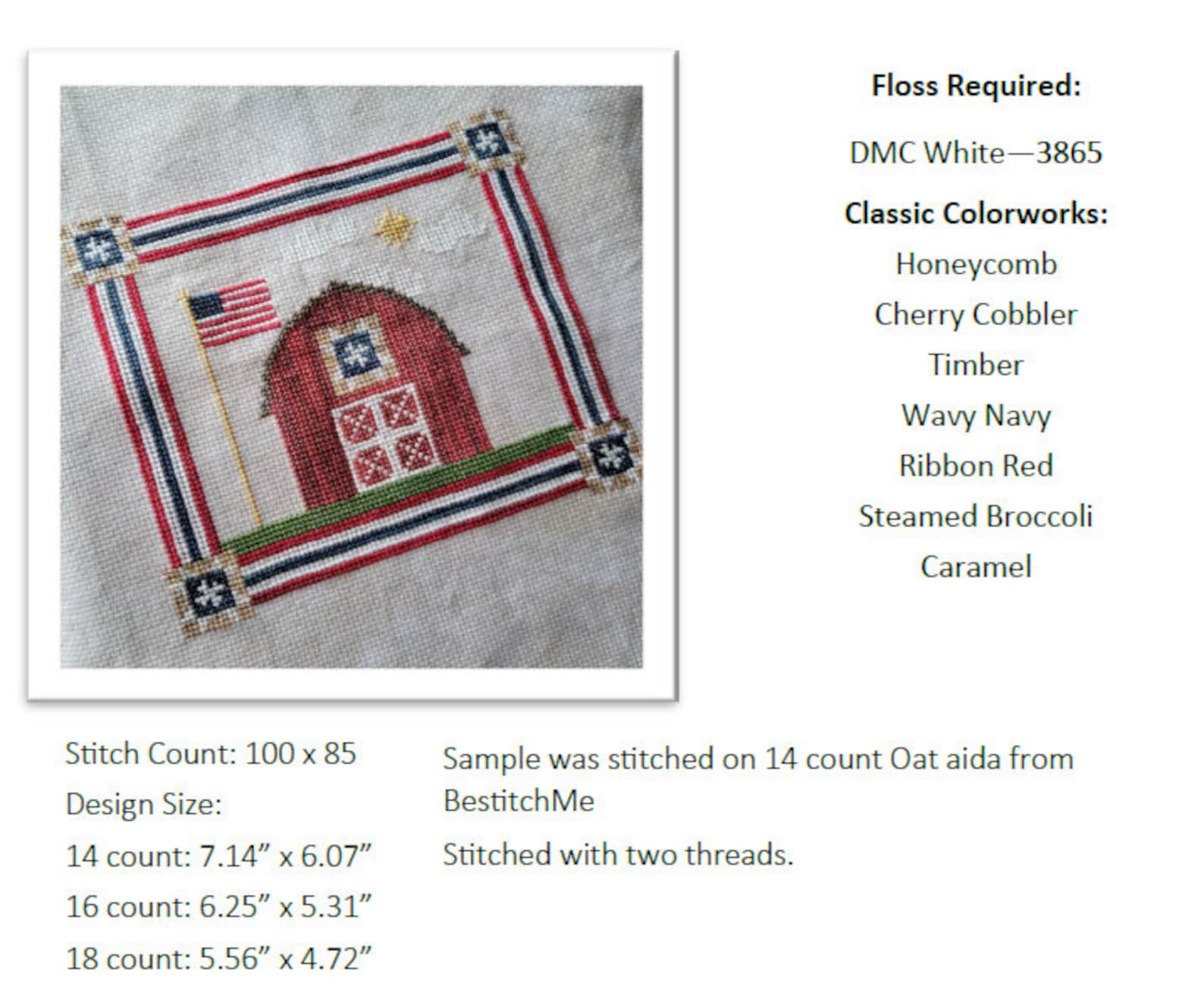 Barn Quilt Cross Stitch Pattern - Etsy