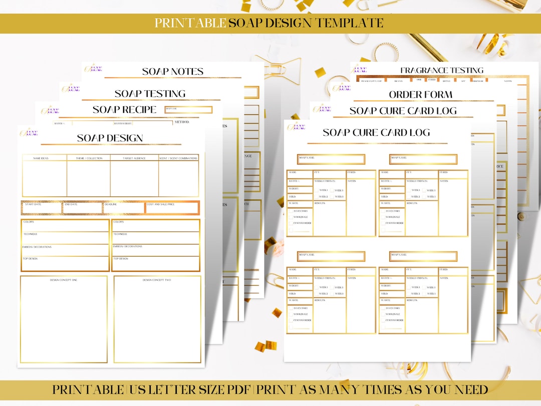 Printable Blank Soap Business Recipe Bundle , Instant Download Only | US Letter Template | Soap ...