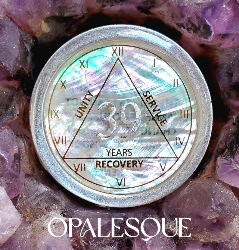 Opalesque' AA Coin, AA Chip, NA Medallions, Sober Anniversary - Etsy