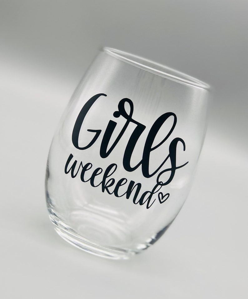 Girls Weekend Stemless Wine Glass 21 Oz.| Custom | Gift | Girls Trip ...