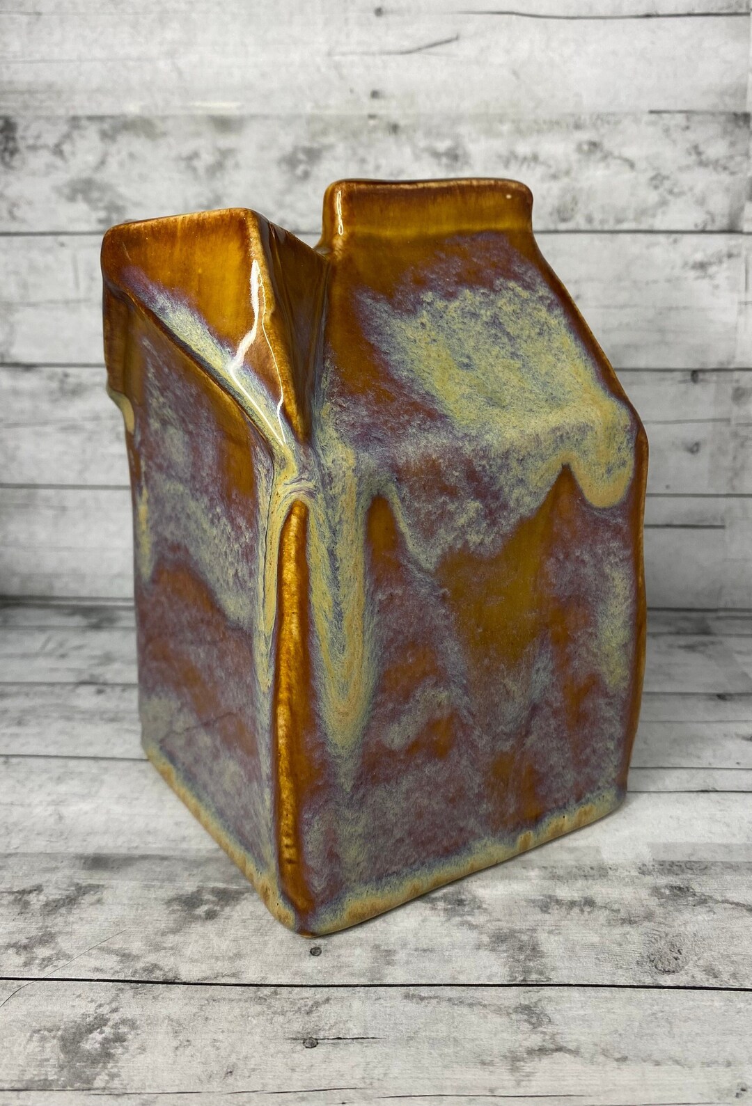 Handmade Ceramic "milk Carton" Vase - Etsy