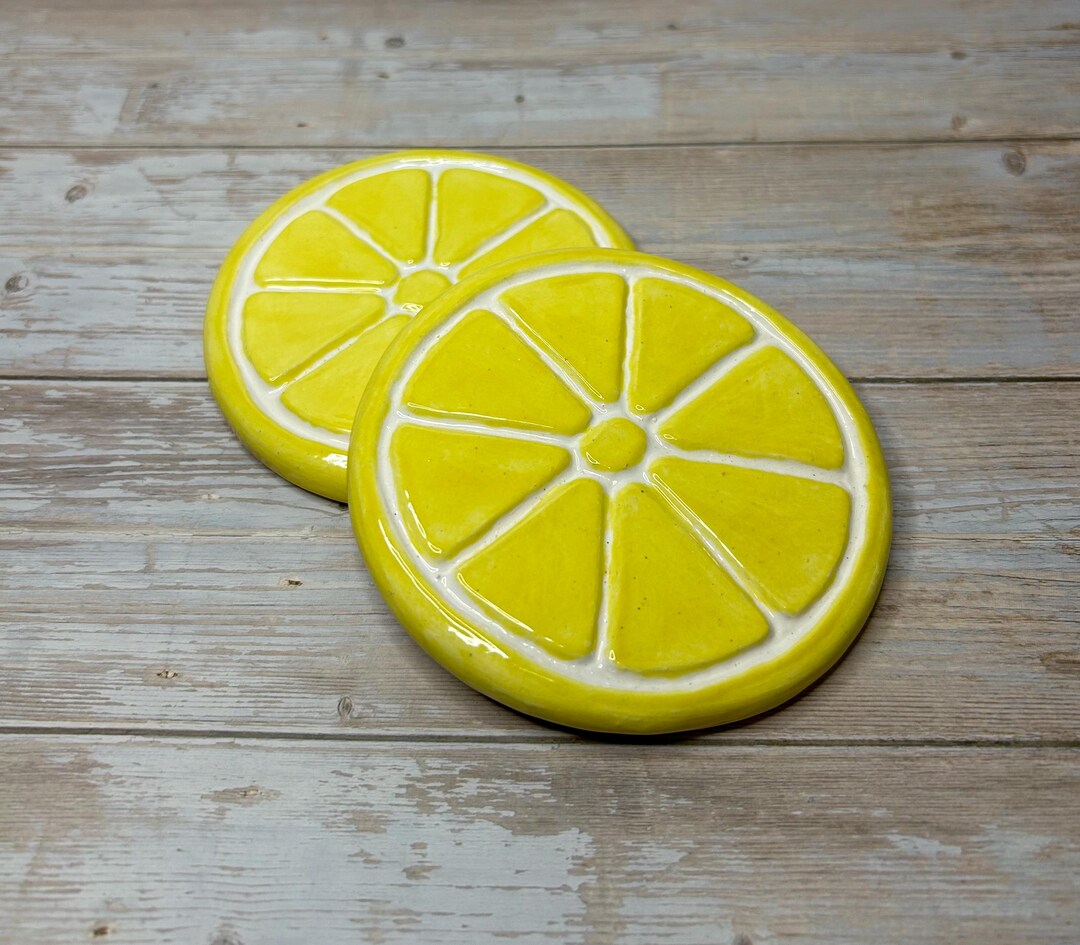 Ceramic Lemon Slice Coasters B - Etsy