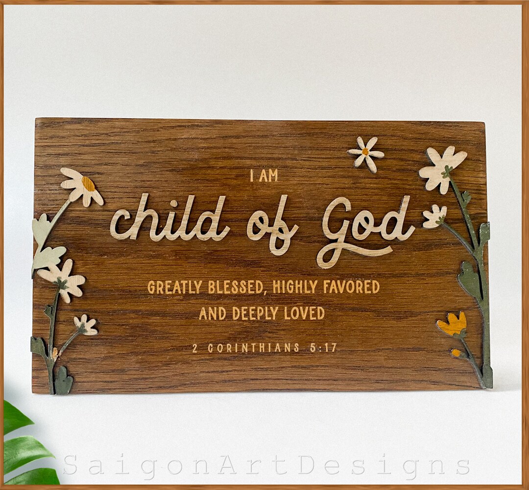 Child of God - Bible Verse Wall Art Wood Sign Christian Wall Art ...
