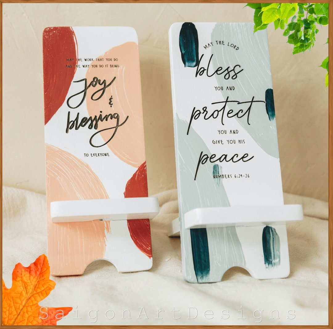 Bible Verse Phone Stand - Phone Holder - Concrete Phone Holder for Desk ...