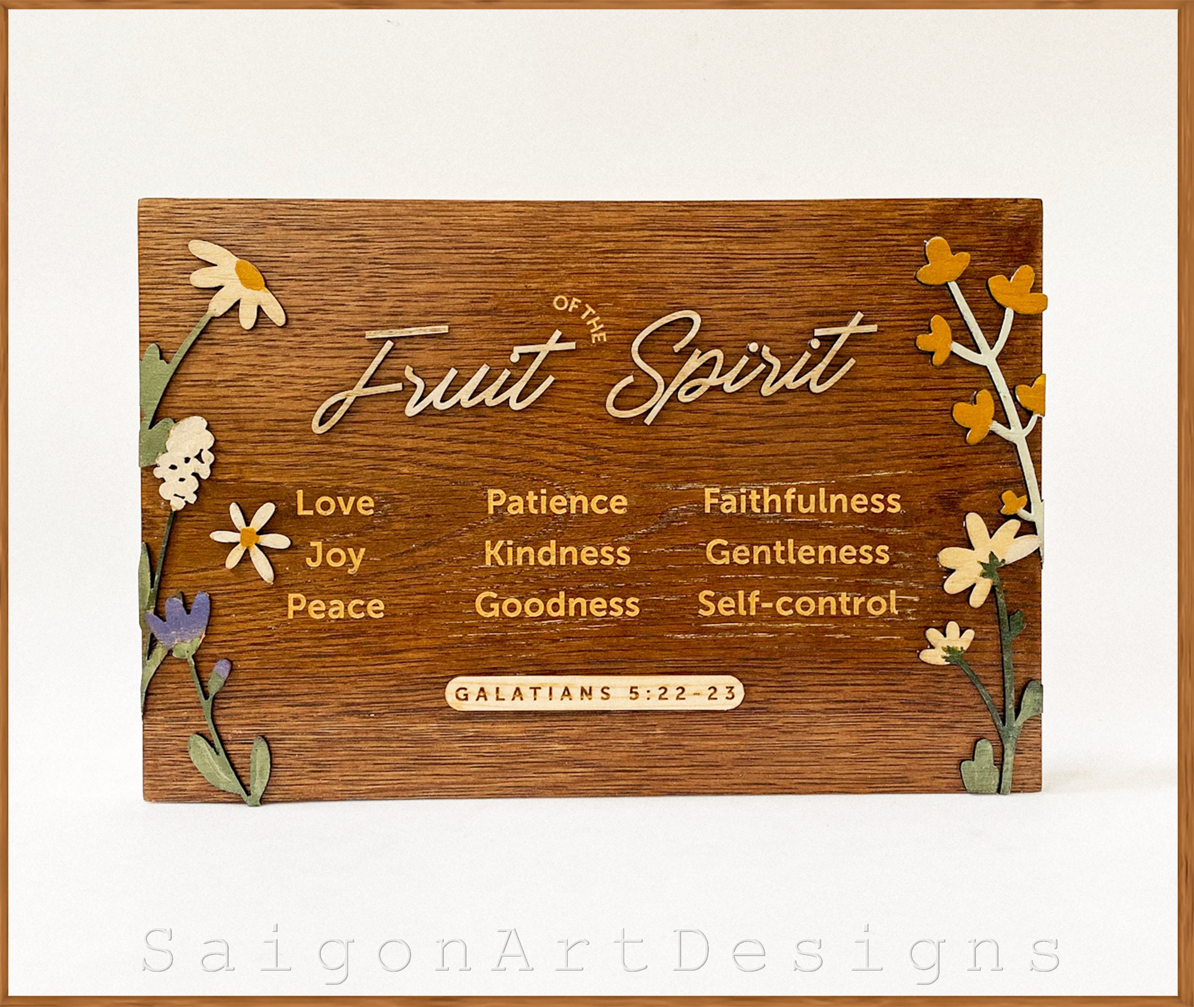 Fruit of the Spirit Bible Verse Wall Art Wood Sign Christian Wall Art ...