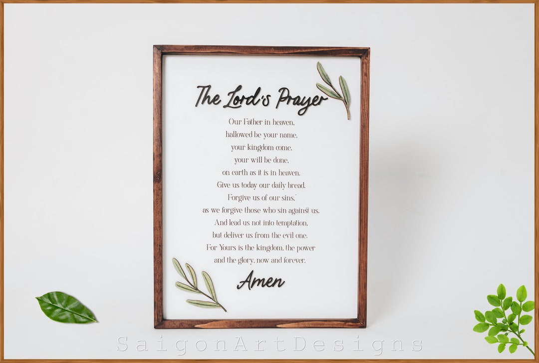 The Lord's Prayer - Bible Verse Signs - Scripture Sign - Christian Sign ...