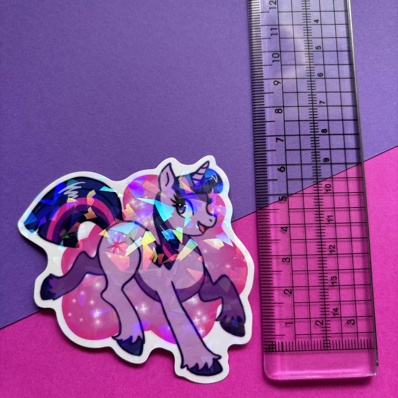 MLP Mane 6 Holographic Vinyl Stickers 3 Inch, Twilight Sparkle, Rarity ...