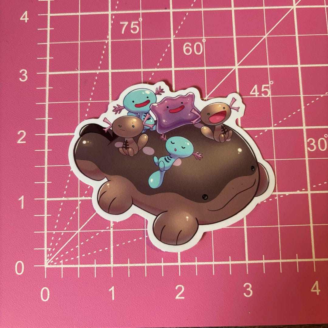 Poke Ditto Wooper Clodsire Vinyl Sticker, 3" (7.6cm) Paldean - Etsy