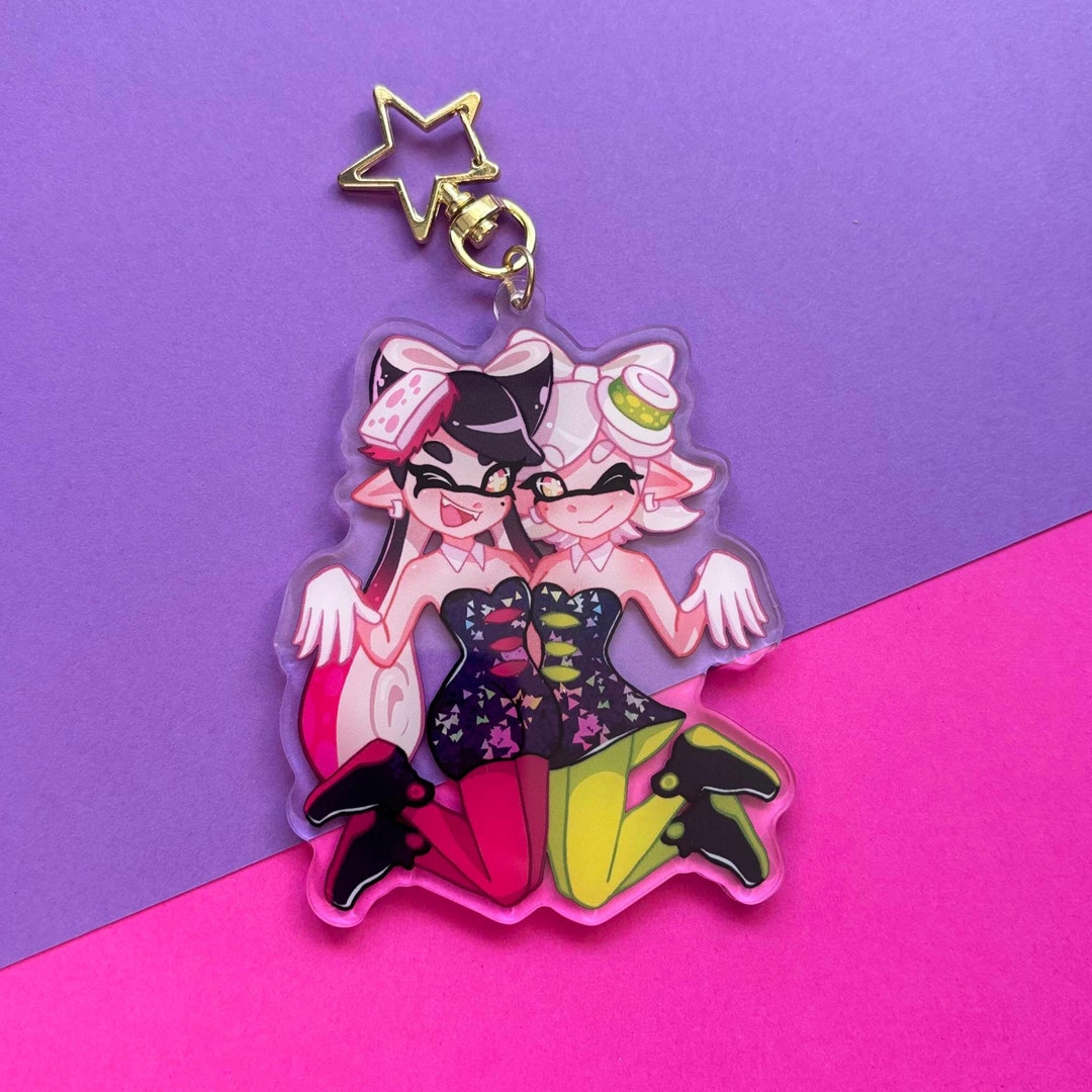 Callie and Marie Squid Sisters Acrylic Keychain, 3.5" (8.9cm) Acrylic ...