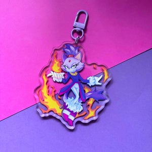 Sonic Characters Acrylic Keychains, 3.5" (8.9cm) Shadow, Rouge ...