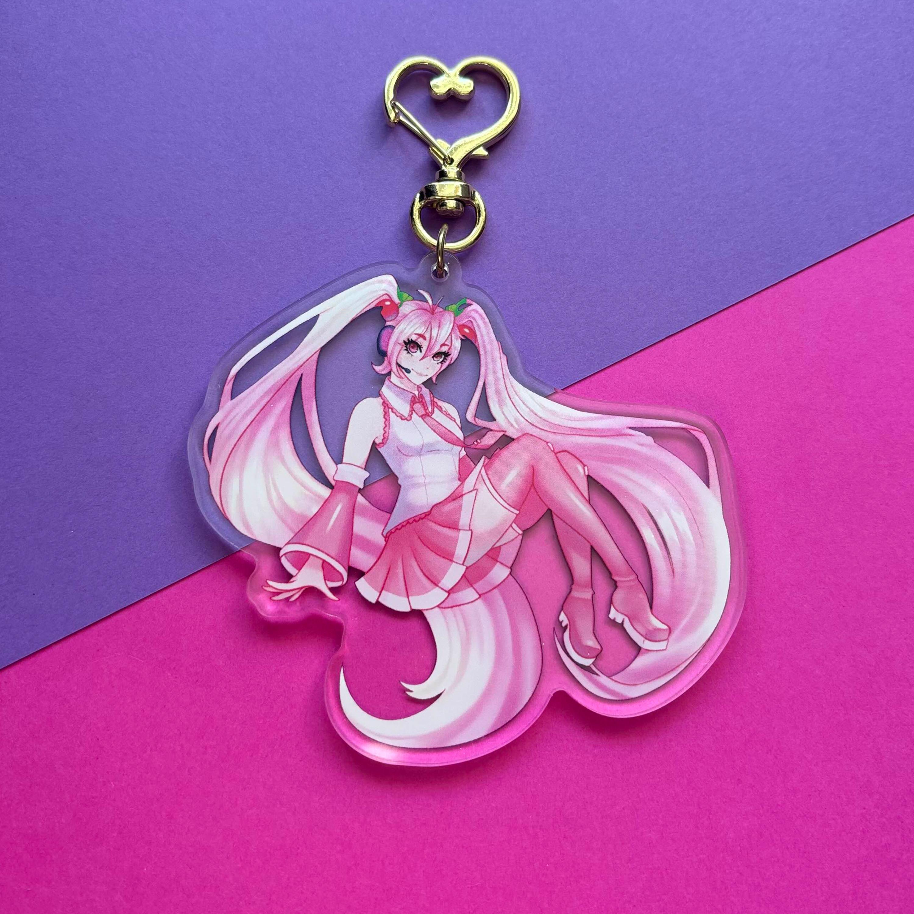 Miku and Sakura Miku Double Sided Acrylic Keychain, 3.5
