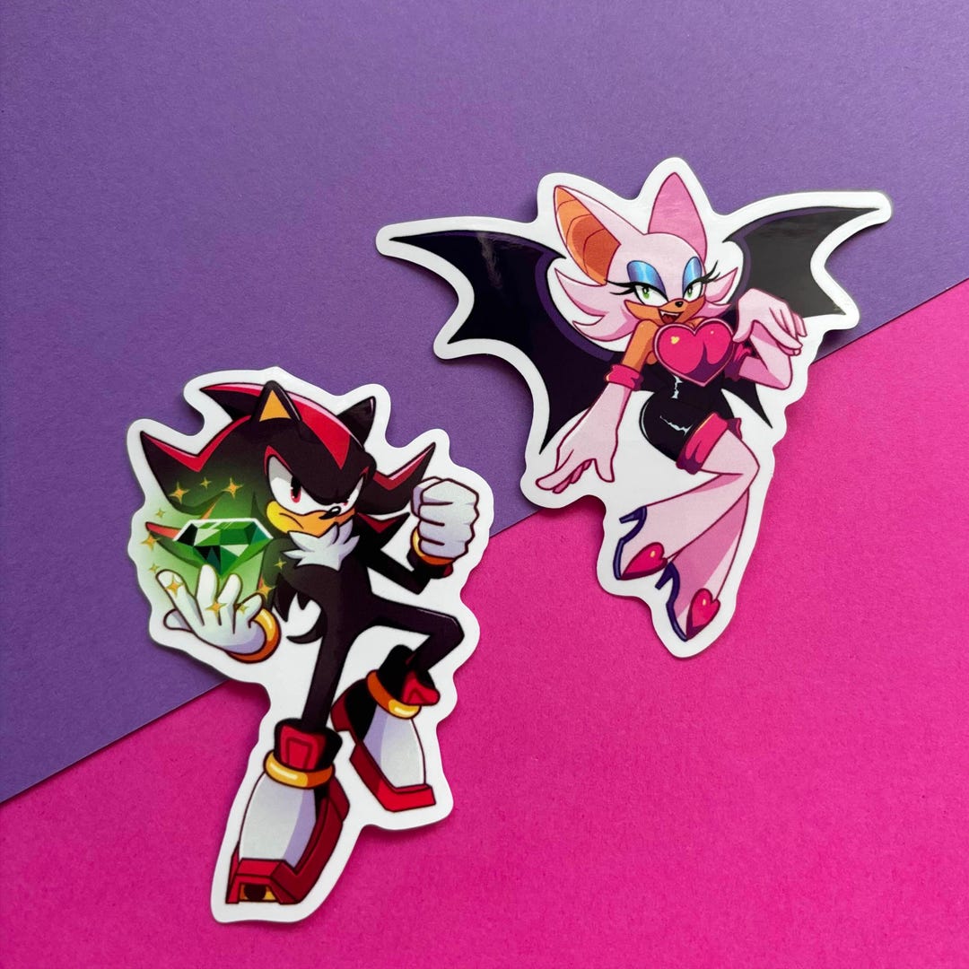 Shadow and Rouge Vinyl Stickers, 3" (7.6cm) Shadow the Hedgehog, Rouge ...