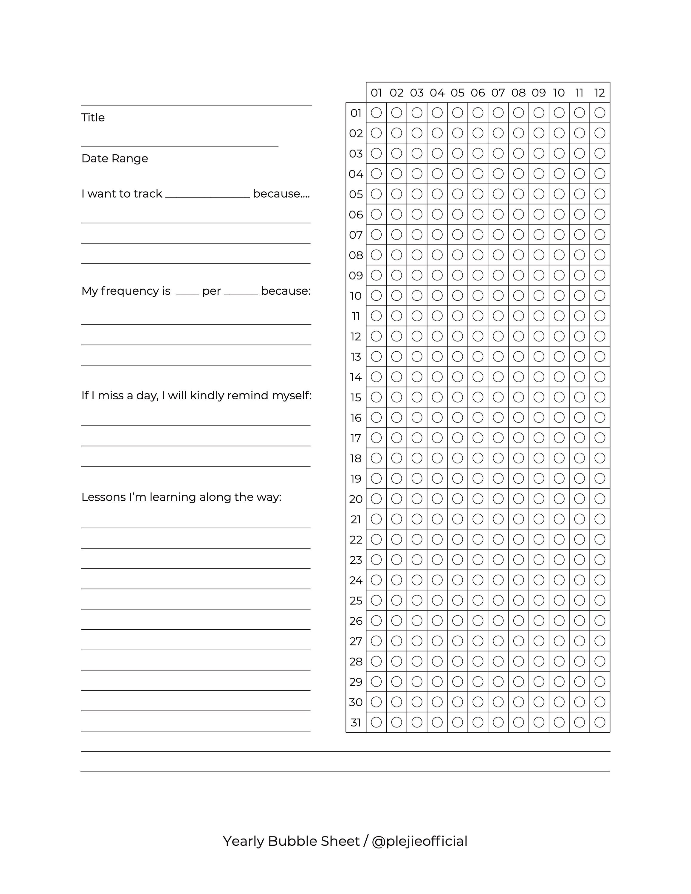 1 Habit in 1 Year Tracker Customizable Tracker Year | Etsy