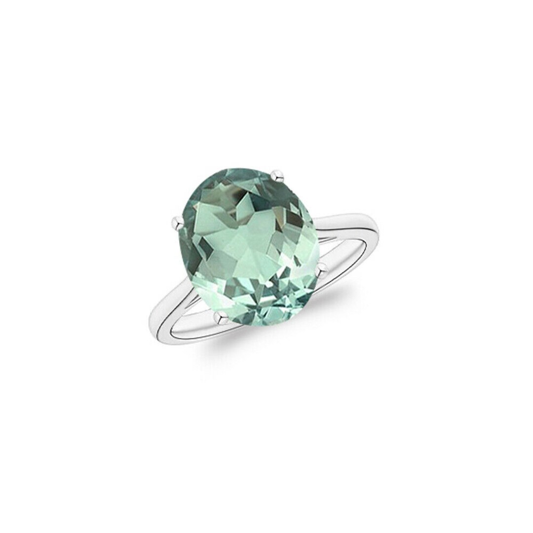 5.00 CTTW Genuine Green Amethyst Oval Cut Solid 925 Sterling Silver ...