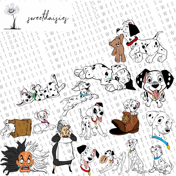 101 Dalmatians Svg - Etsy