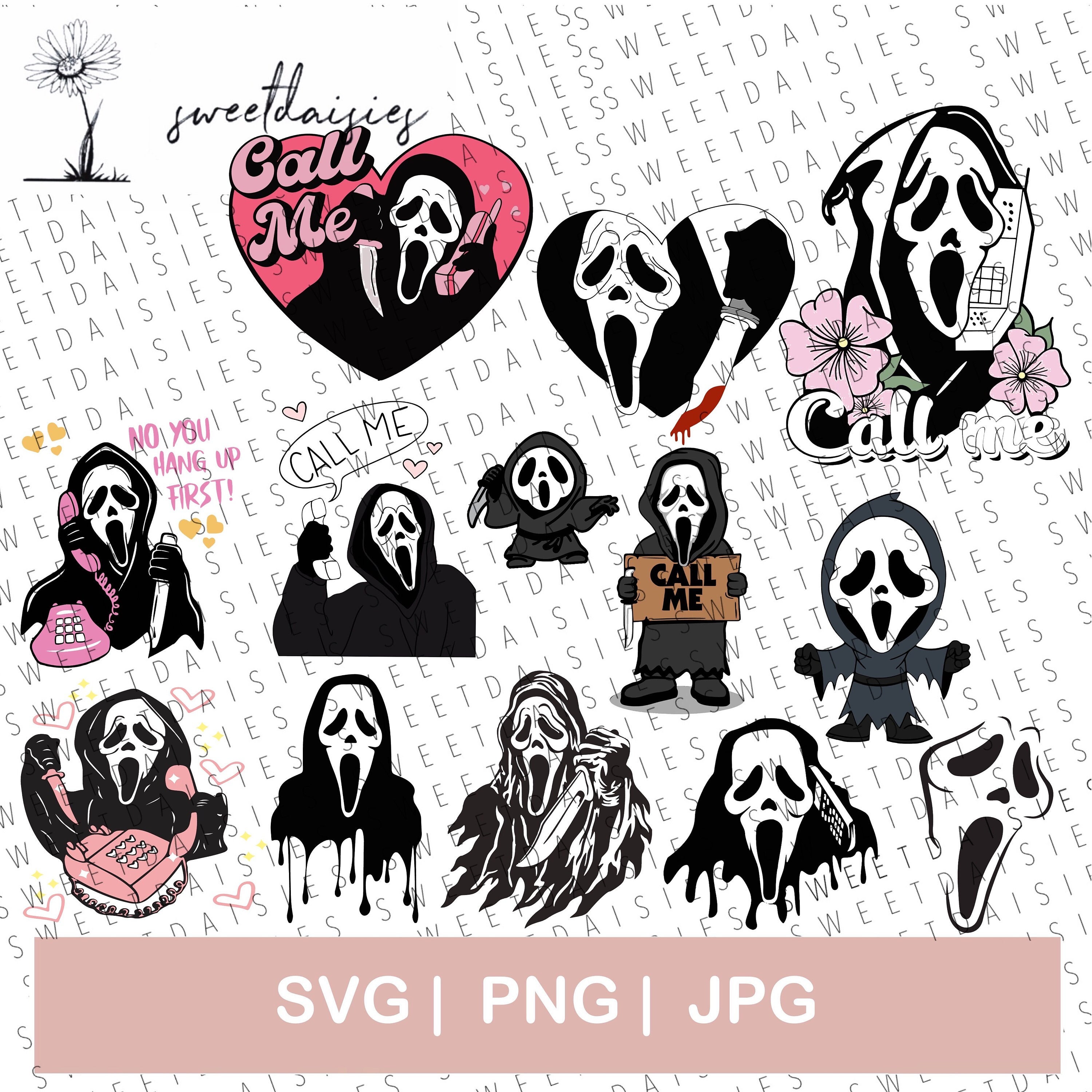 Ghostface Halloween SVG PNG JPG File Bundle Instant Download Cricut ...