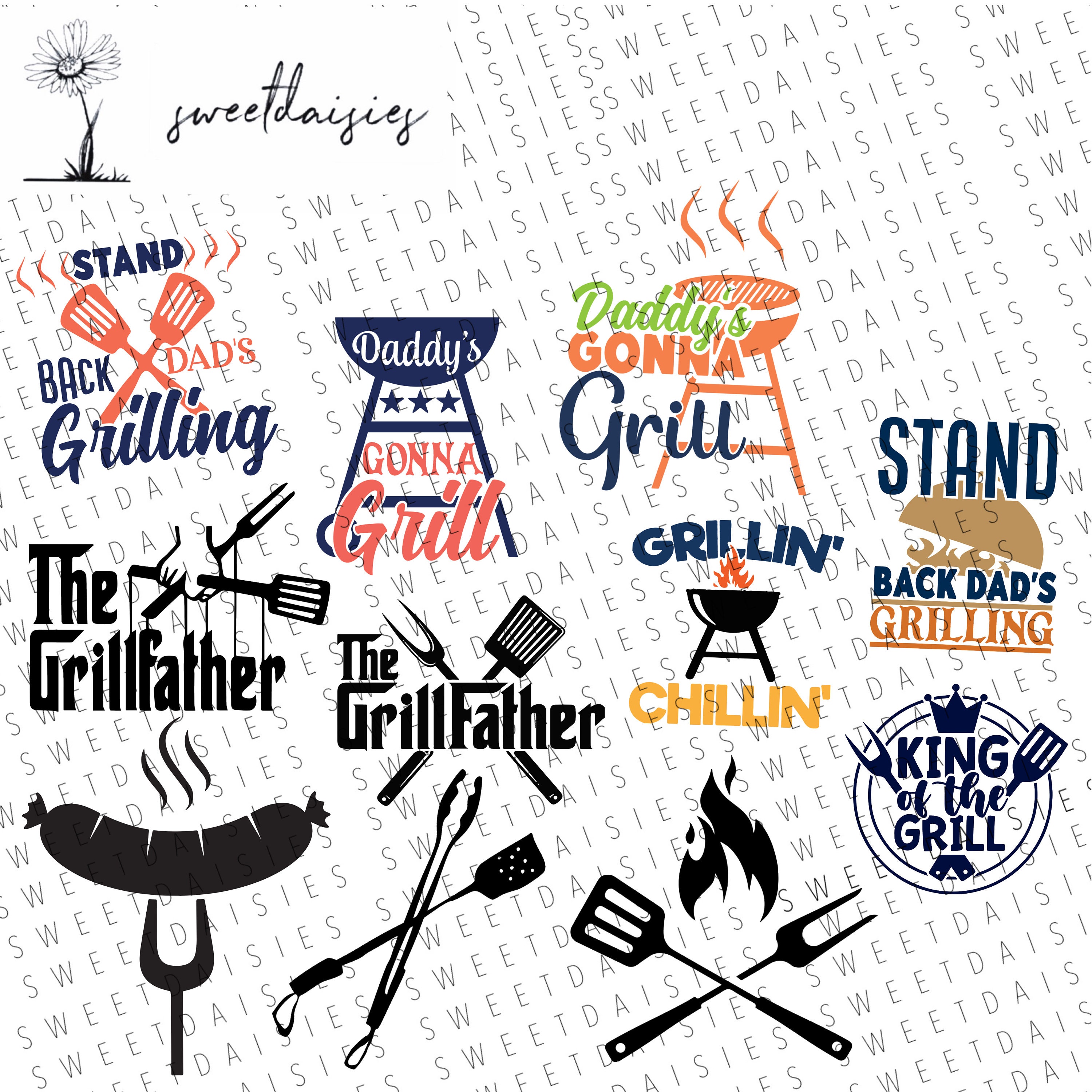 BBQ Grill SVG File Bundle Instant Download Cricut File - Etsy