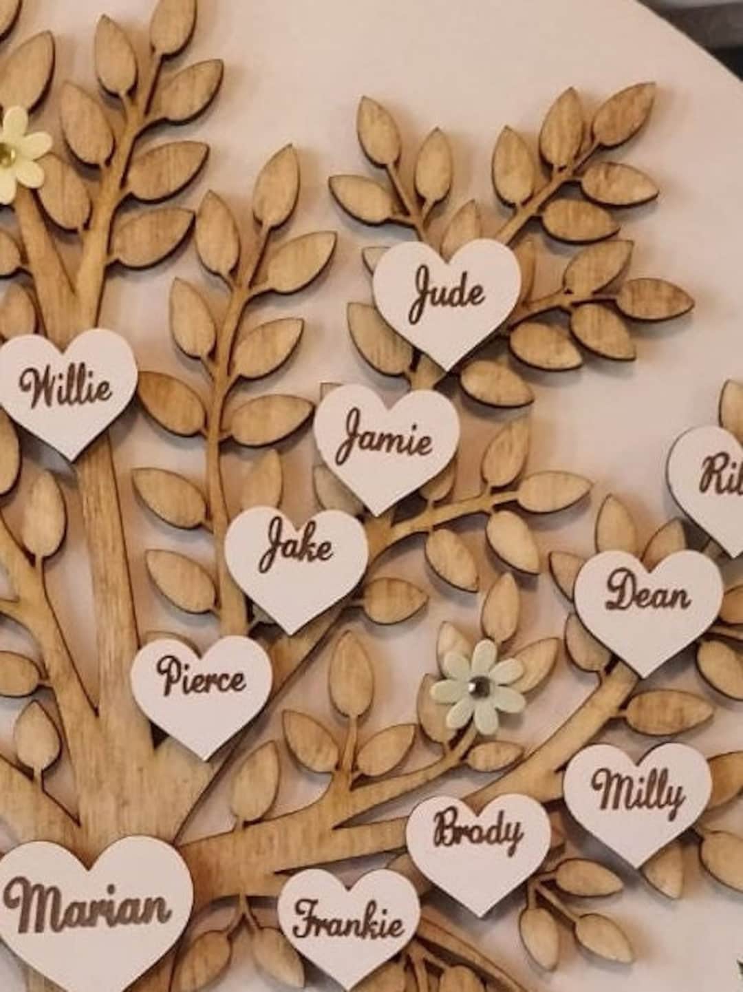 Family Tree Single Hearts - Etsy
